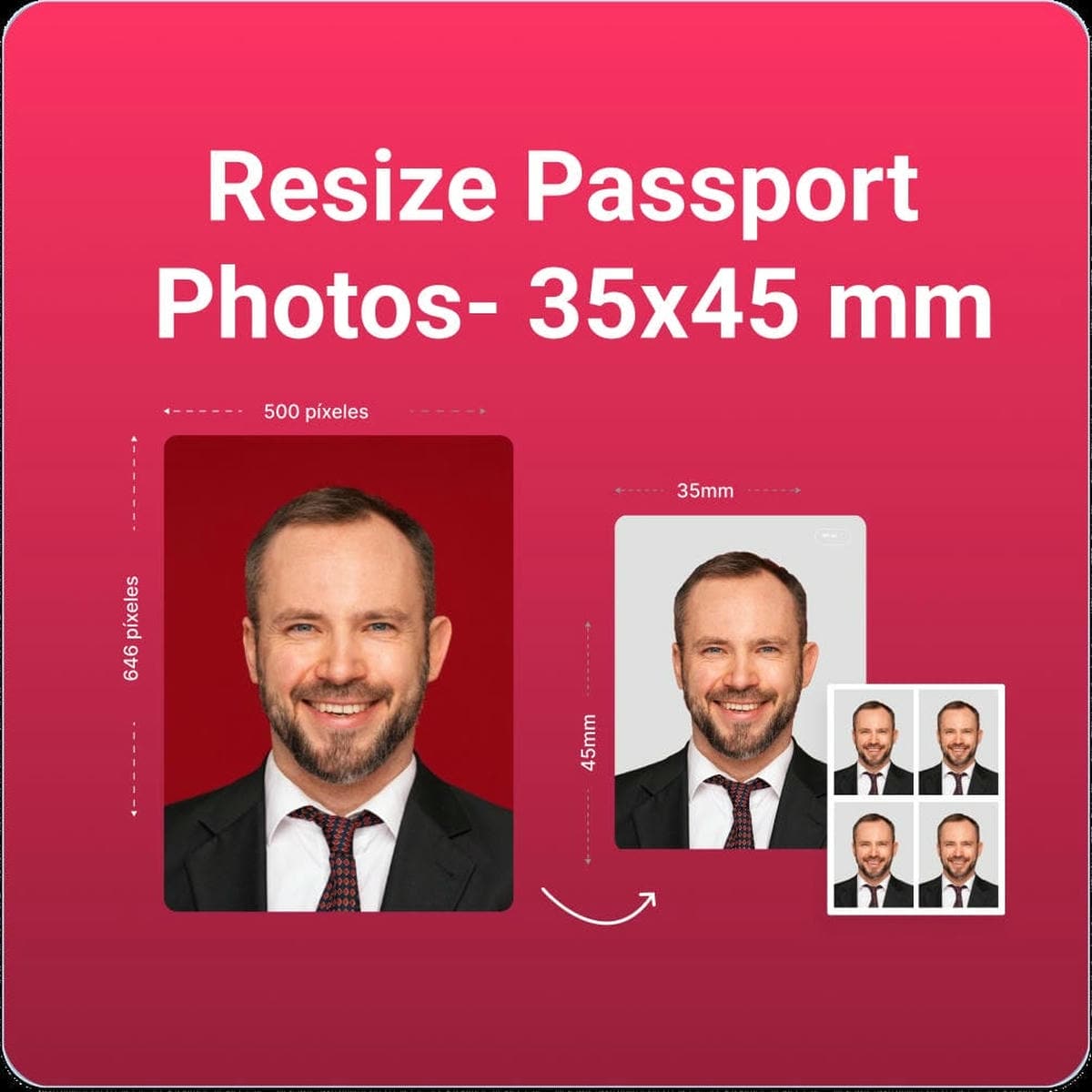 Resize a 35x45 mm Passport Photo (300 DPI) - Free UK & AU Converter