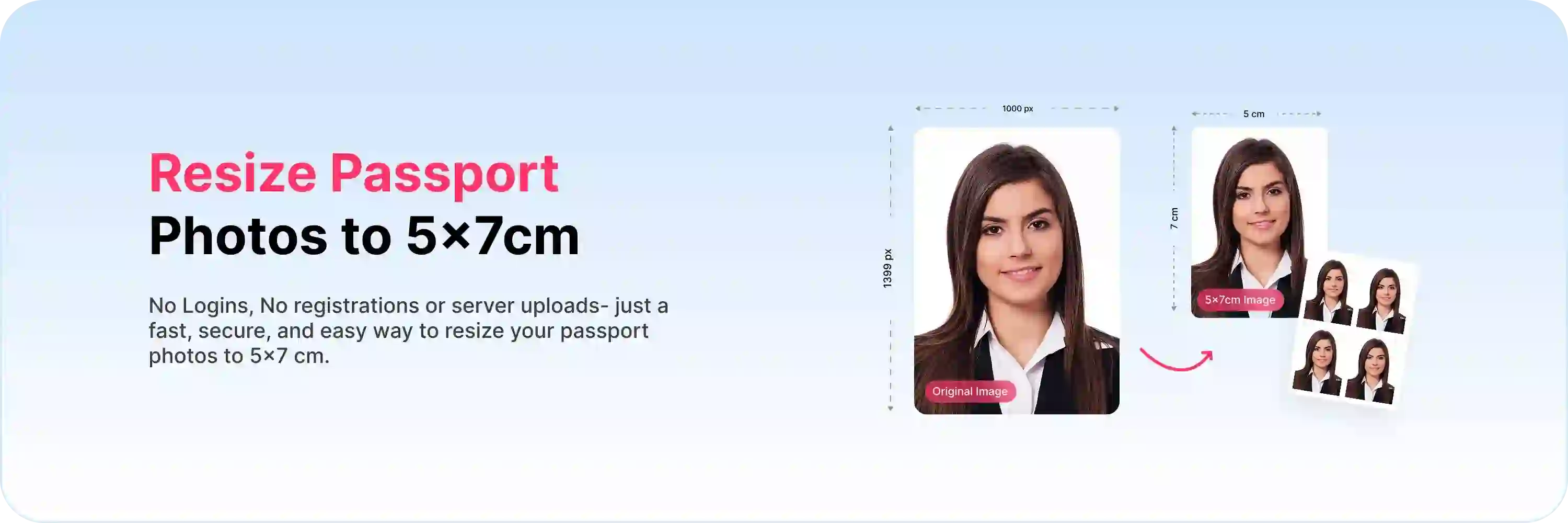 Resize Image to 5x7 cm at 300DPI for Free