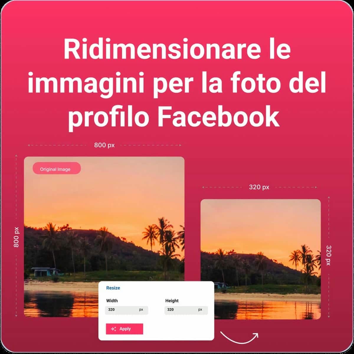 Ridimensiona immagine per foto profilo Facebook - Ridimensionatore 320 ...