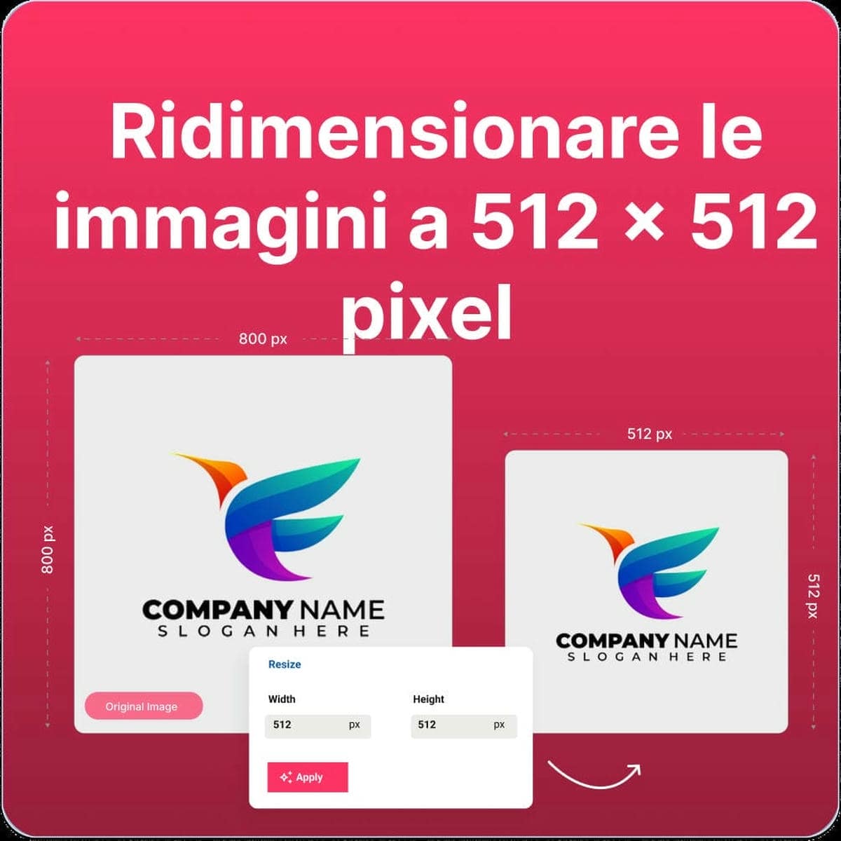 Convertitore Immagini 512 x 512 - Ridimensionatore Pixel Gratuito