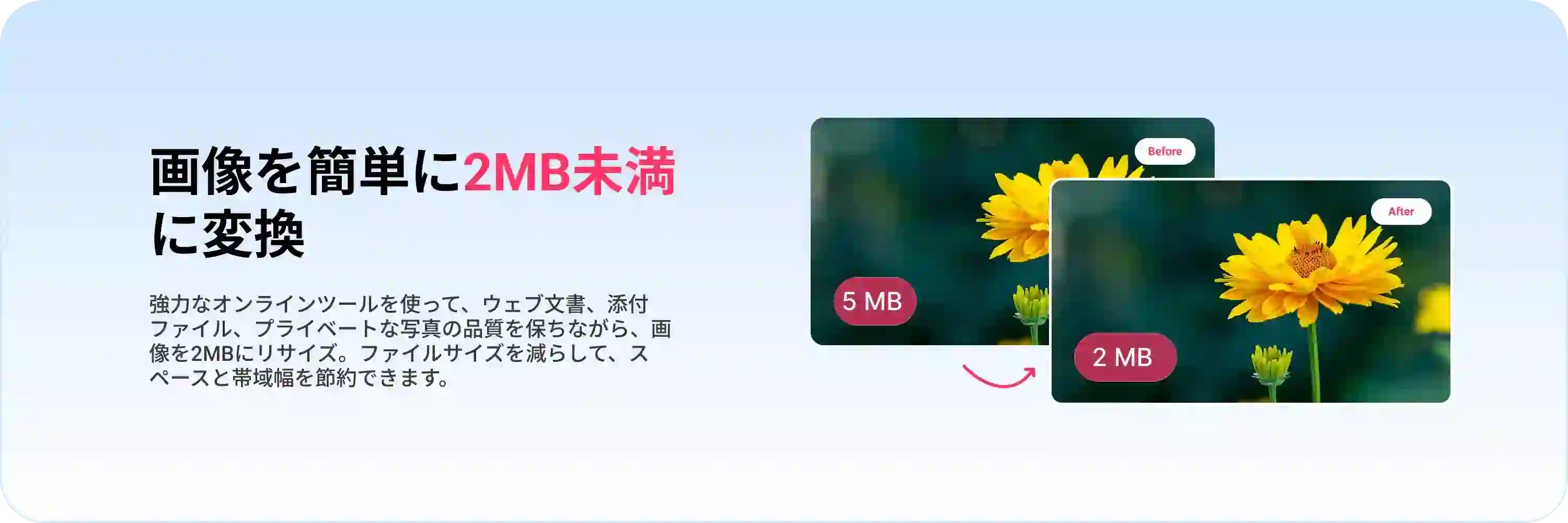 画像を 2 MB に圧縮｜2 MB コンバーター